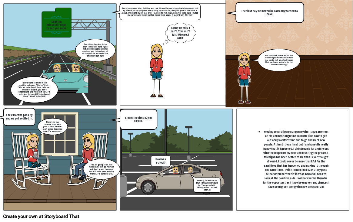 Comic Strip English Past Assignment 4-6 Storyboard