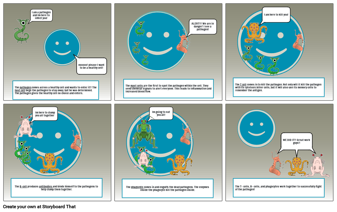 Immune System Comic Story Board Storyboard by faccf4f0