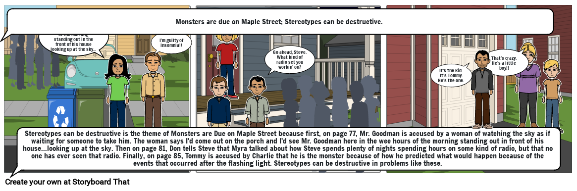 The Monsters Are Due On Maple Street Theme Storyboard