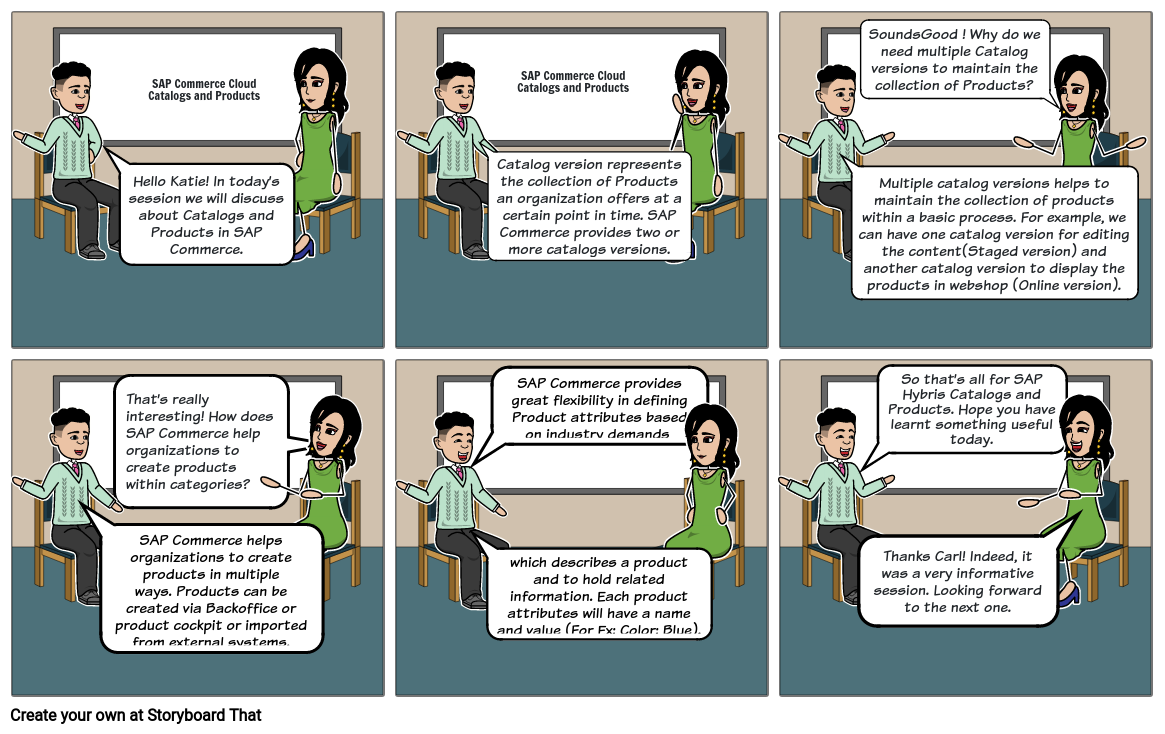 SAP Commerce Cloud Catalogs and Products Storyboard