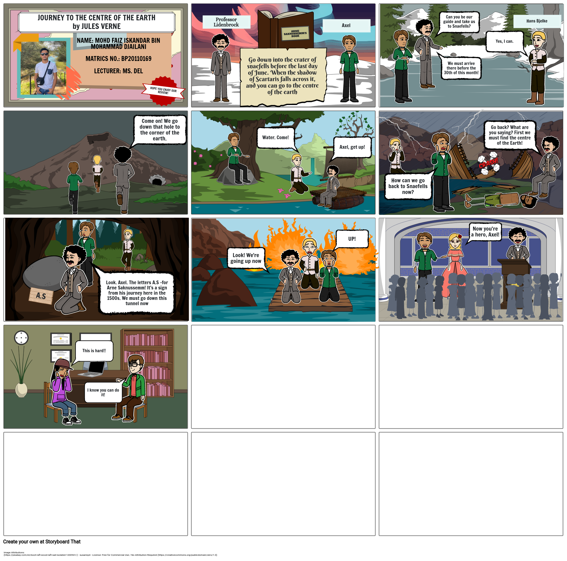 JOURNEY TO THE CENTRE OF THE EARTH Storyboard by fathin86571