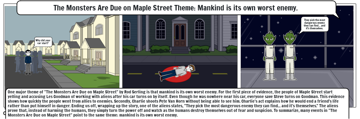 The Monsters Are Due on Maple Street Theme Storyboard