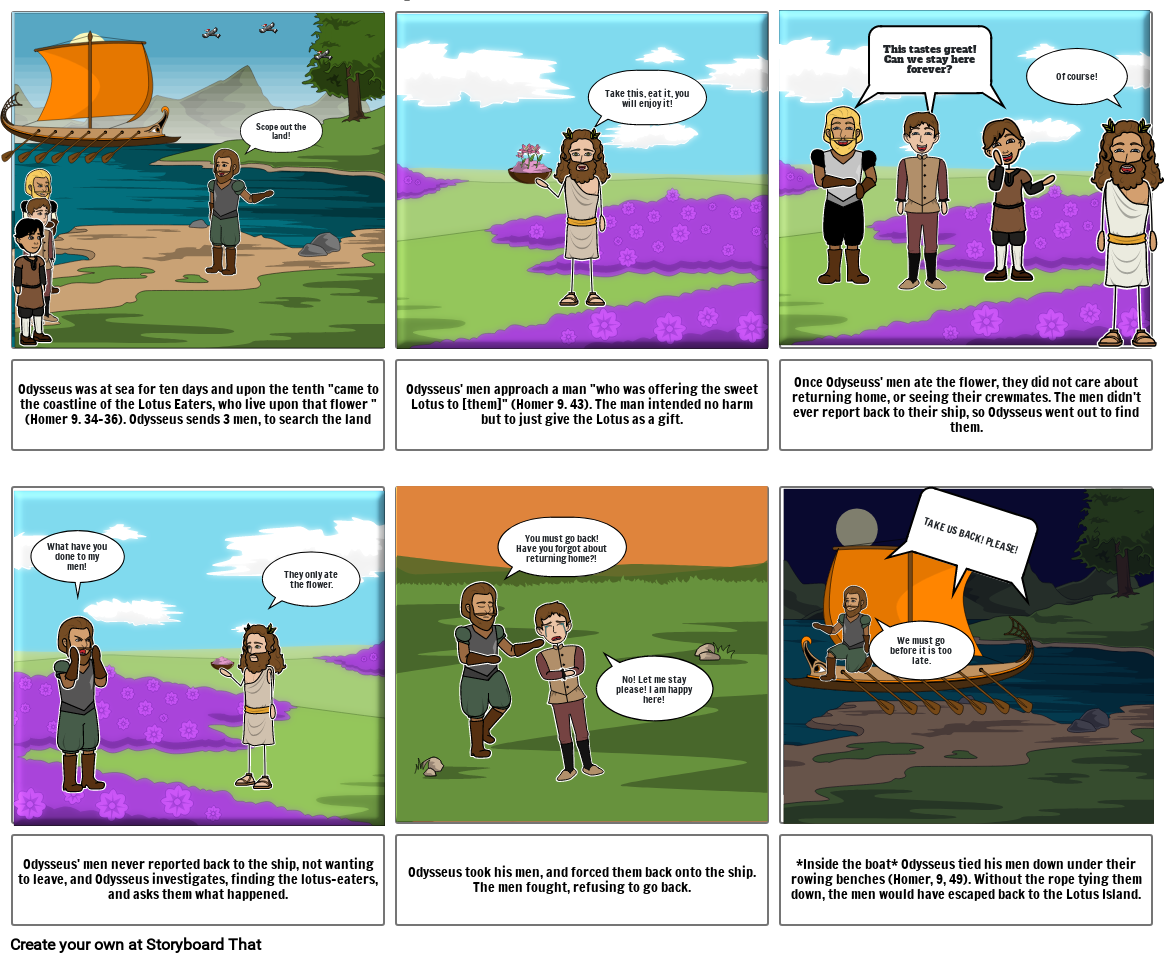 Odysseus vs Lotus Eaters Storyboard por fdad4c36