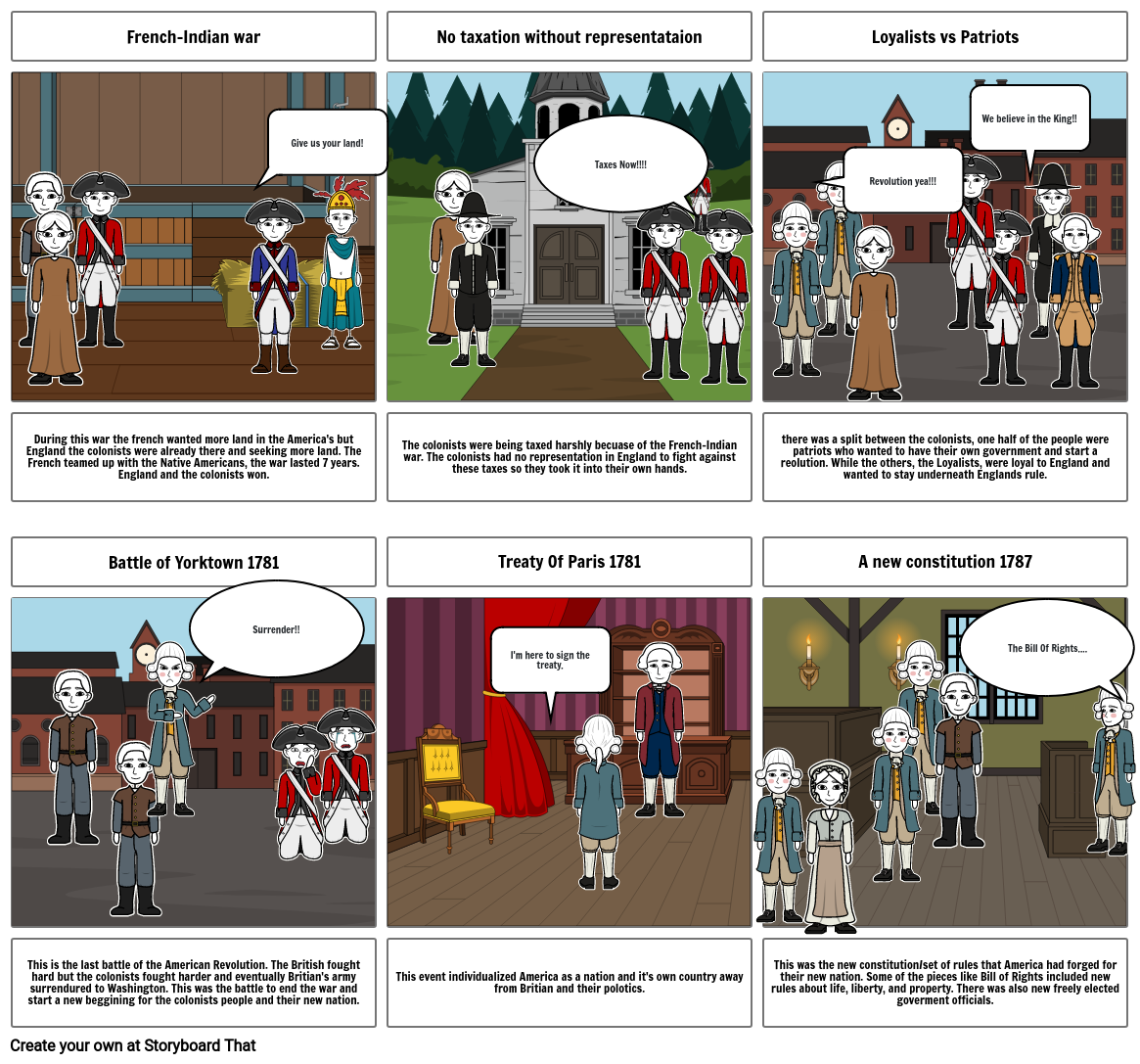 American Revolution Storyboard by fe208e88