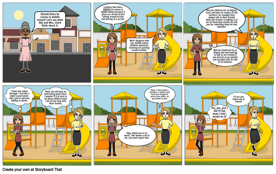 Should There Be Recess In Middle School Storyboard