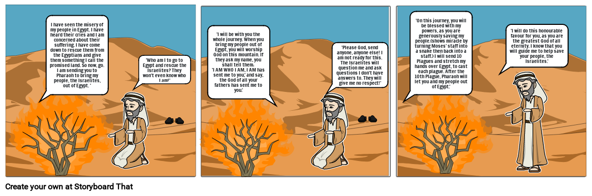 Moses 6 frame cartoon Storyboard por ff95c456