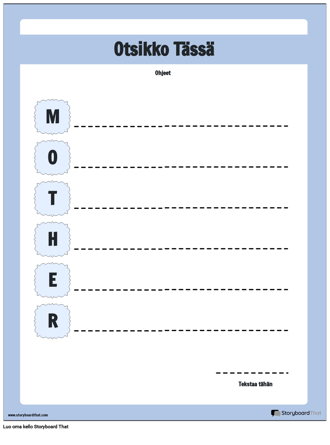 Acrostic Poem for Mom -malli Storyboard por fi-examples