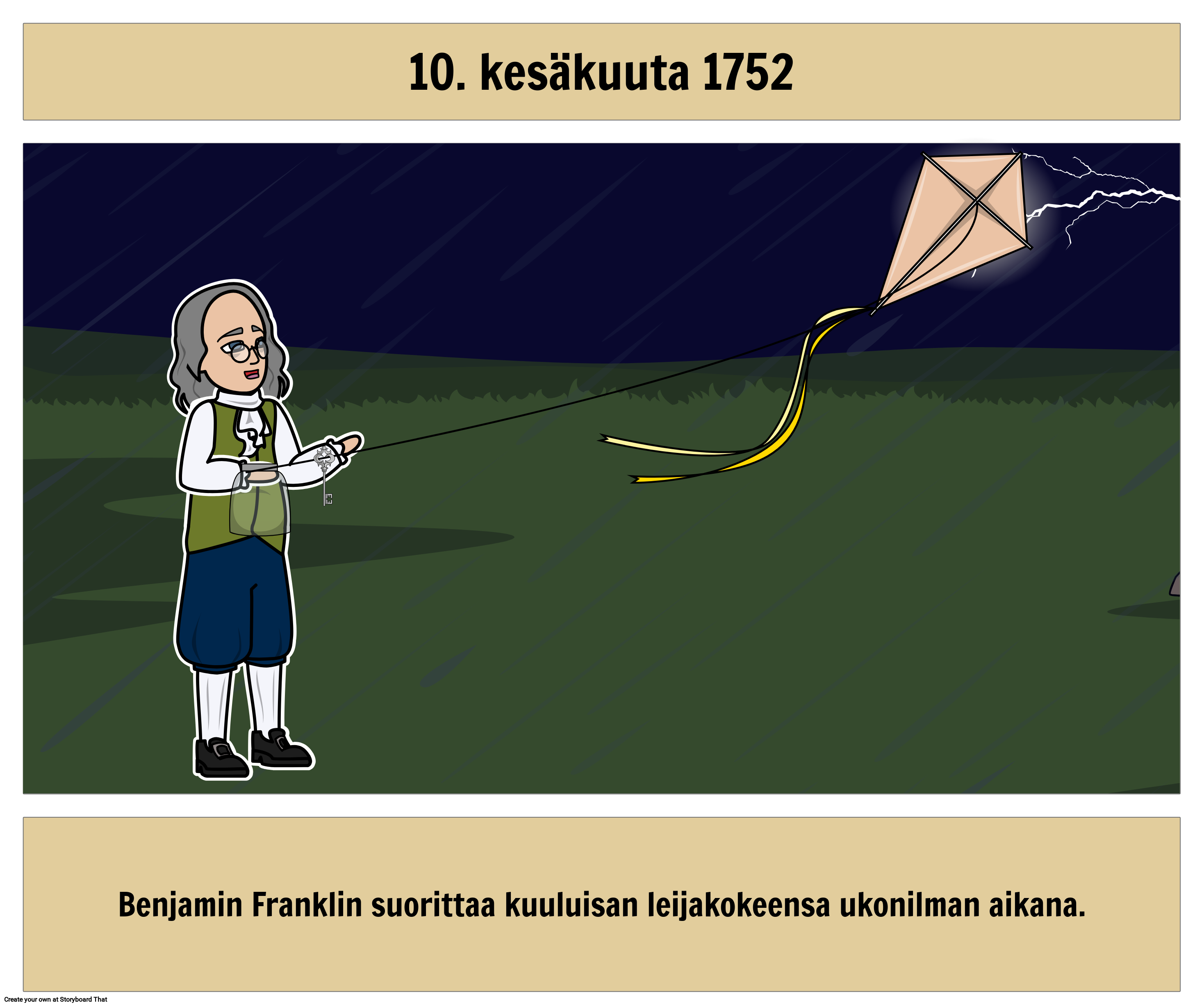 Benjamin Franklin Lentää Leijaa القصة المصورة من قبل fi-examples