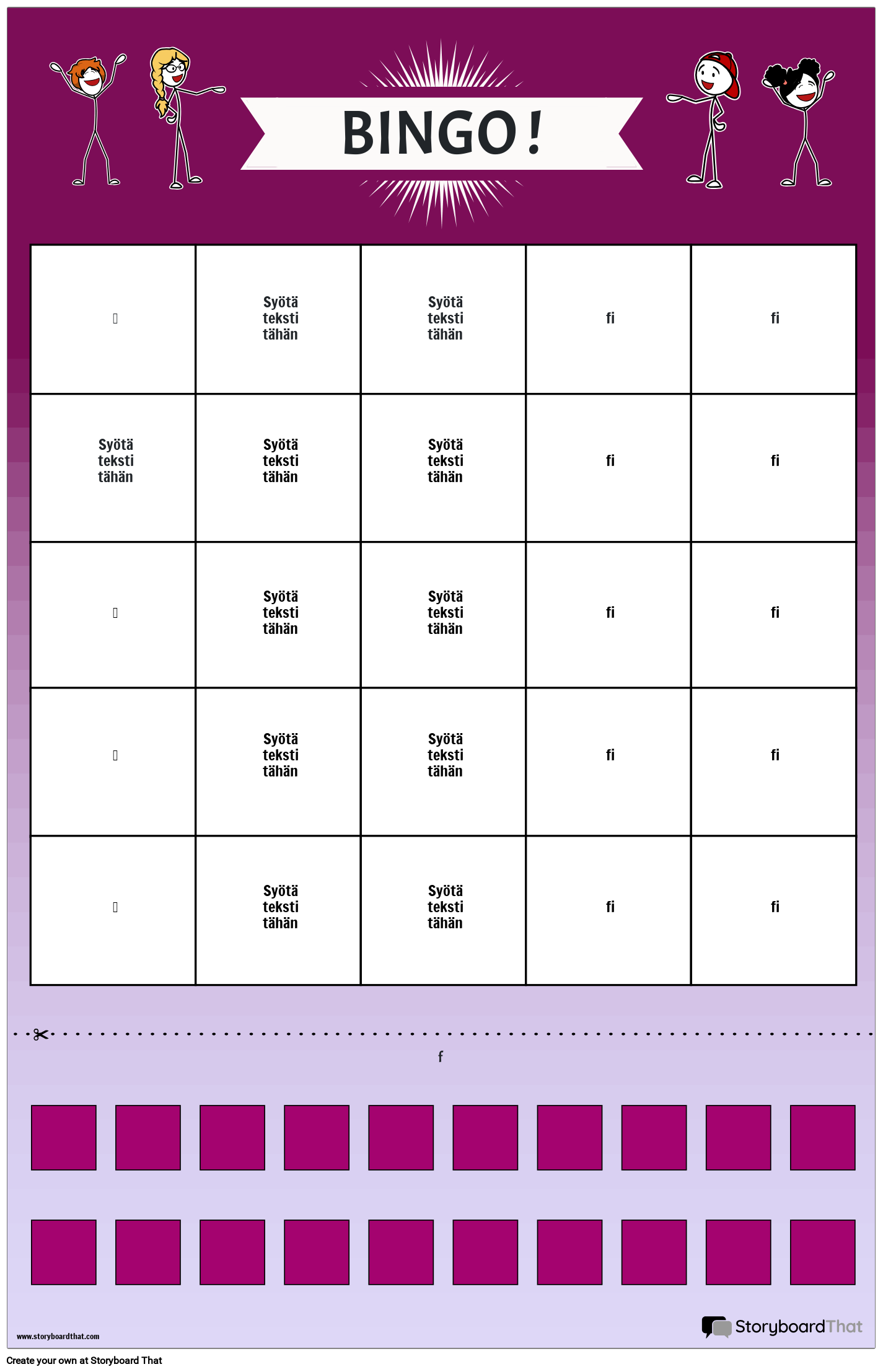 Bingo Pelilauta Storyboard by fi-examples