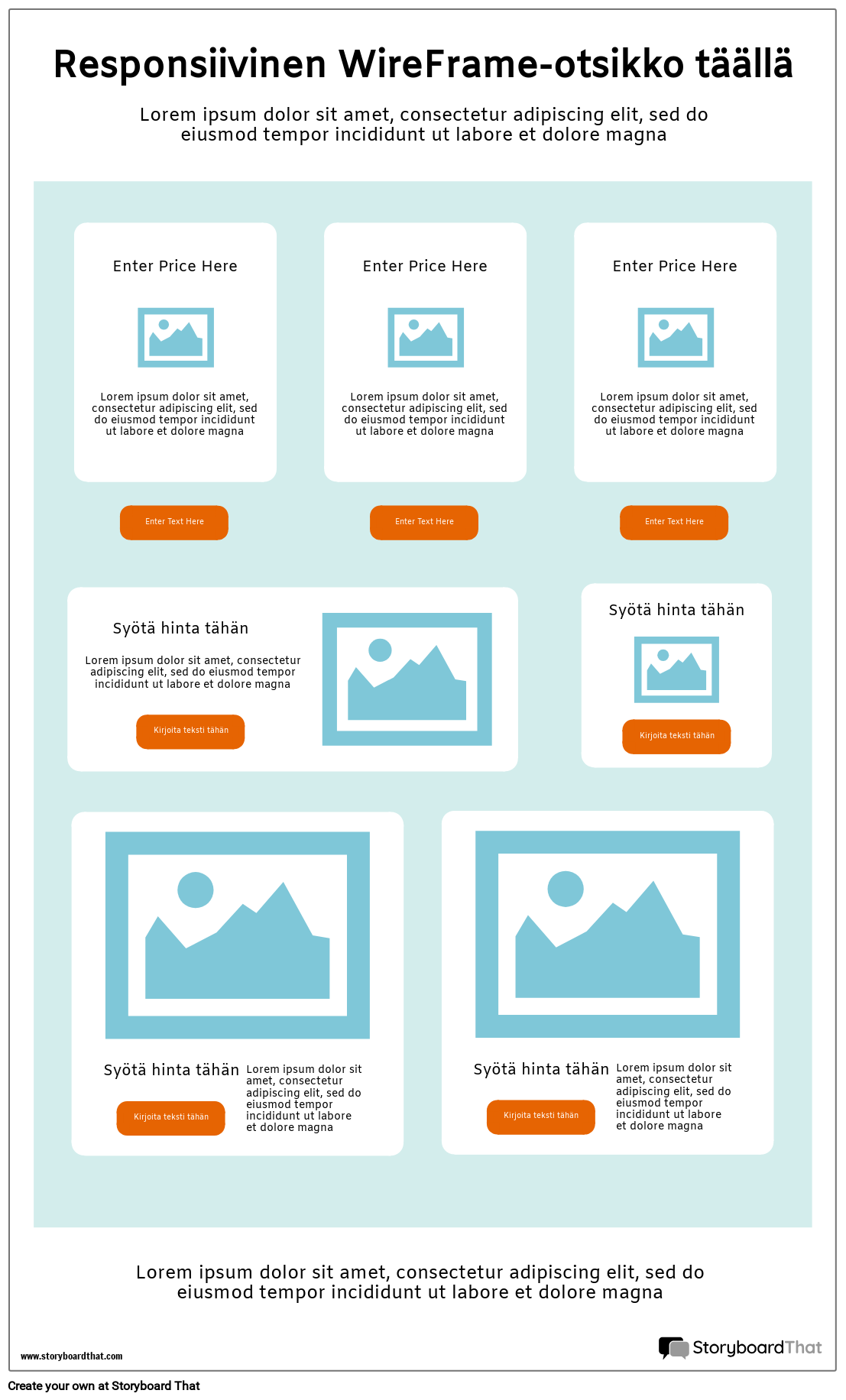 Corporate Responsive WireFrame Template 2 Storyboard