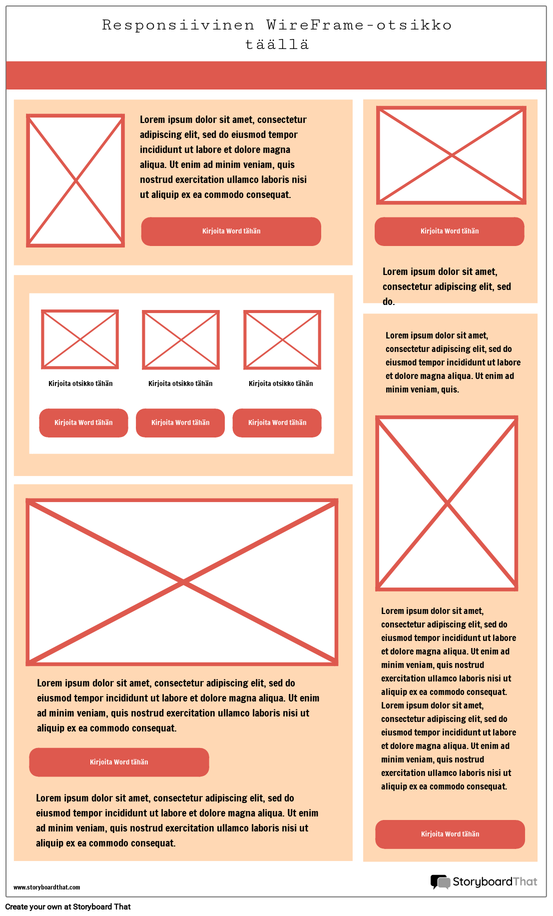 Corporate Responsive WireFrame Template 4 Storyboard