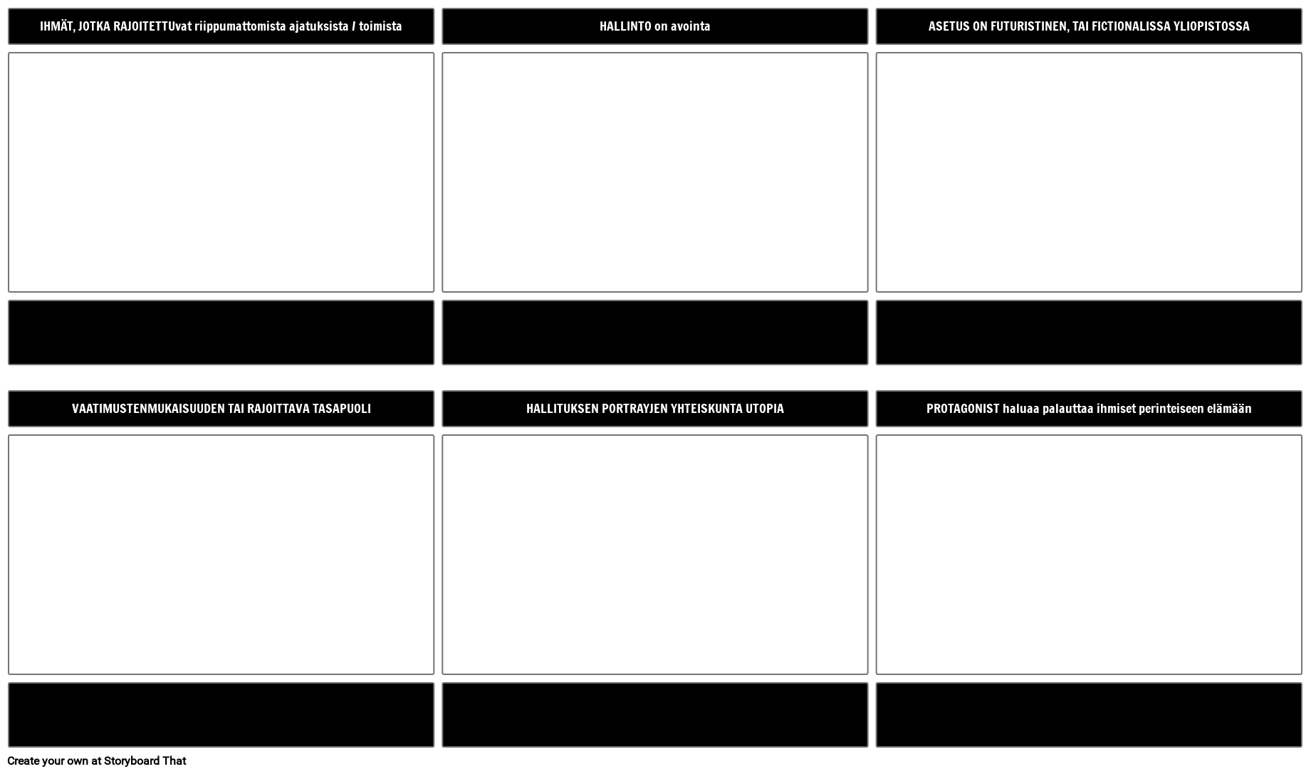 Dystopian Elementtien Malli Storyboard por fi-examples