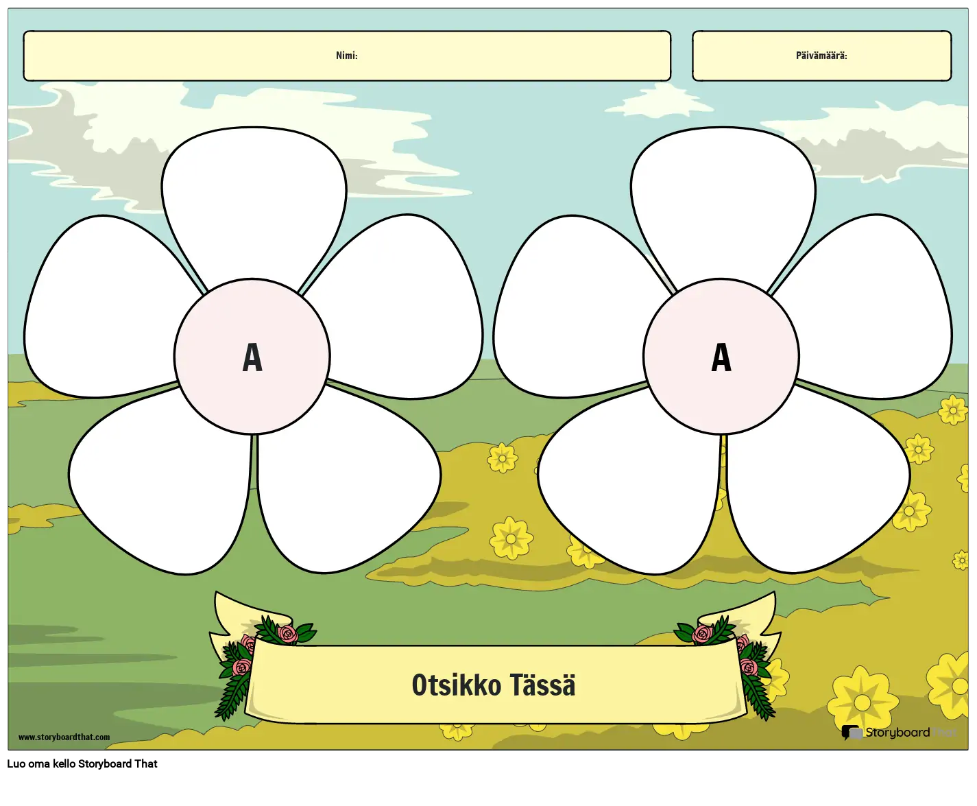 Englanti Phonics Flower Diagram Storyboard por fi-examples