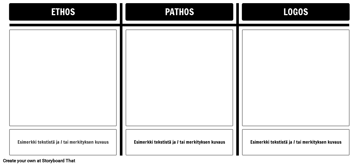 Ethos Pathos Logos -malli Storyboard by fi-examples