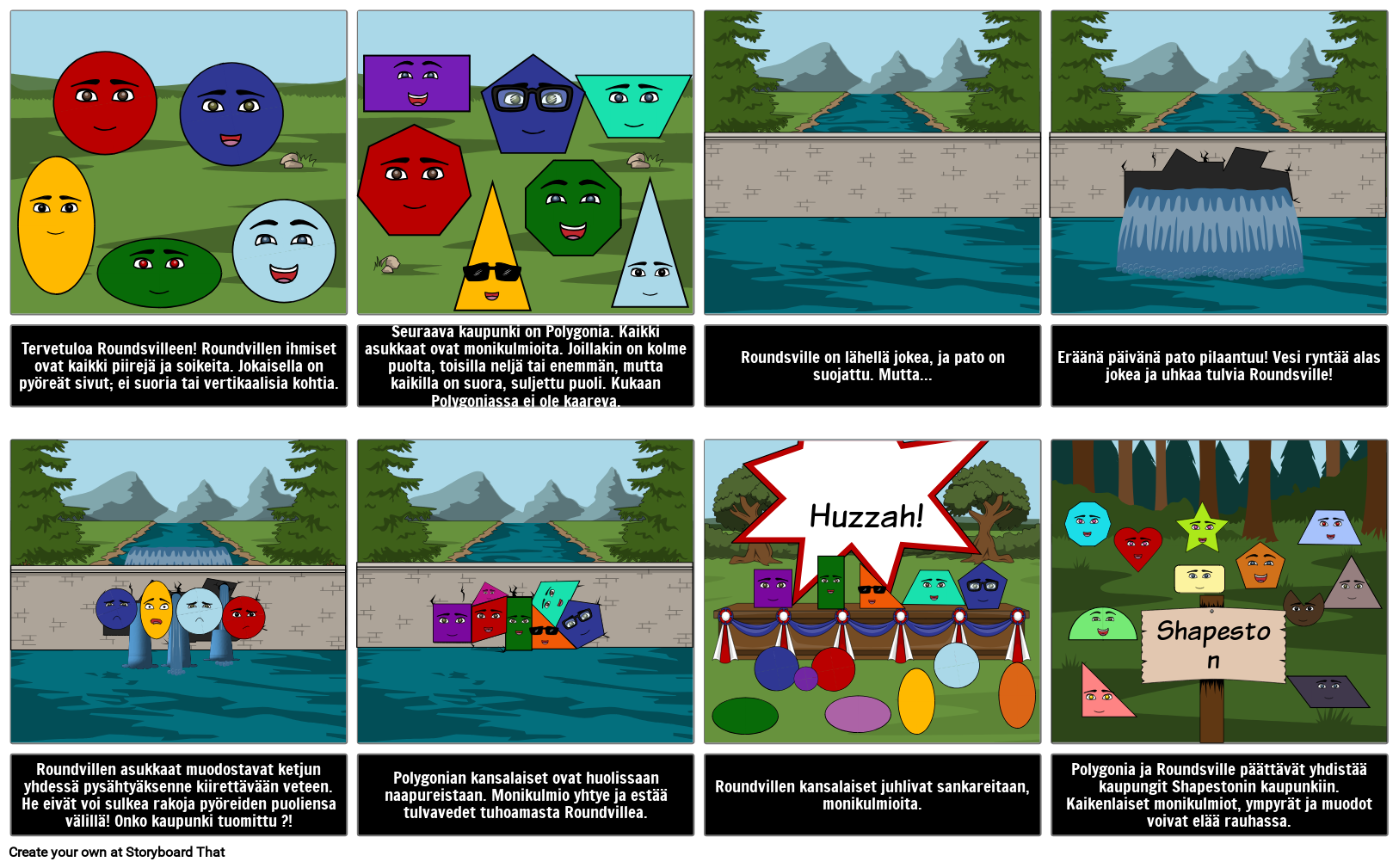 Intro to Geometry-Polygonia and Roundsville Storyboard