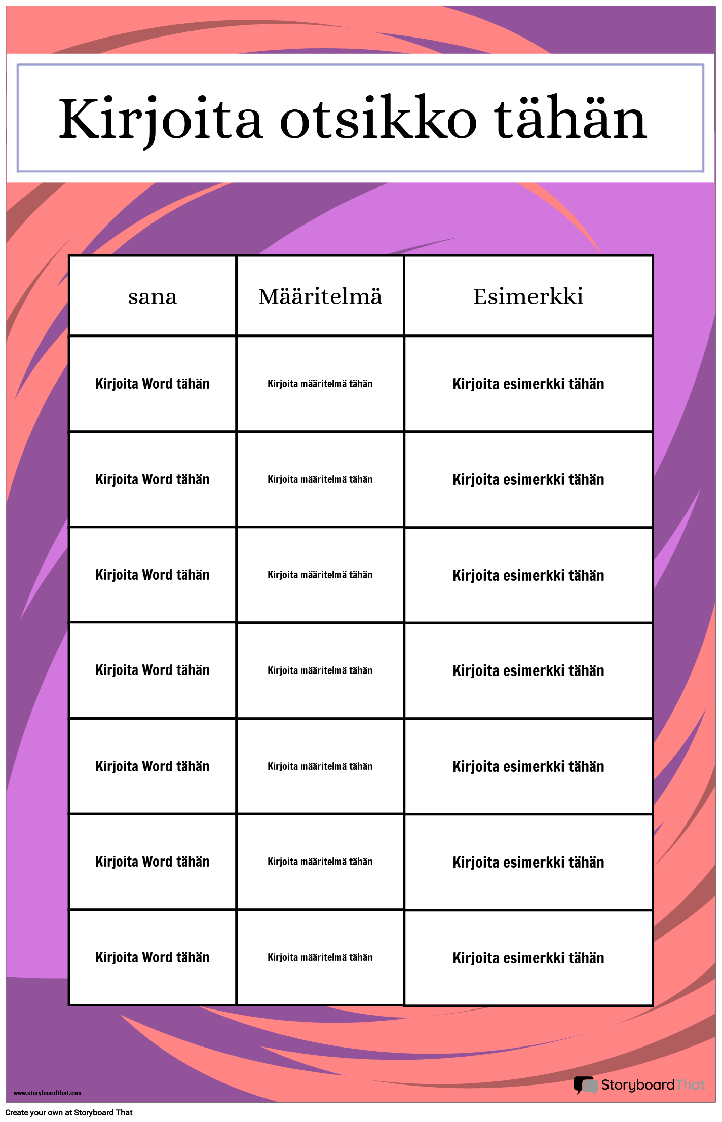Juliste Definition Storyboard by fi-examples