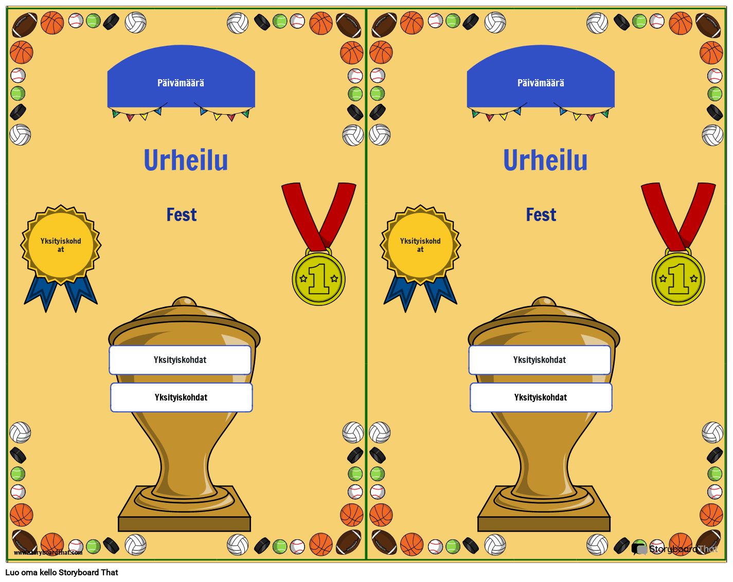 Kutsu Urheilufest Storyboard par fi-examples