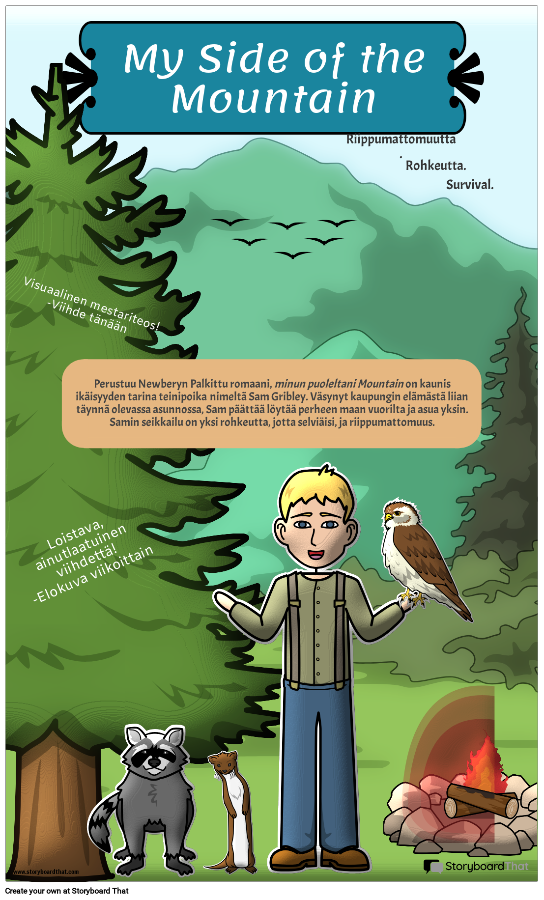 My Side of the Mountain -elokuvajuliste Storyboard
