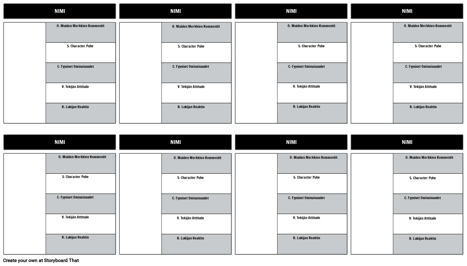OSCAR - TEMPLATE Storyboard por fi-examples