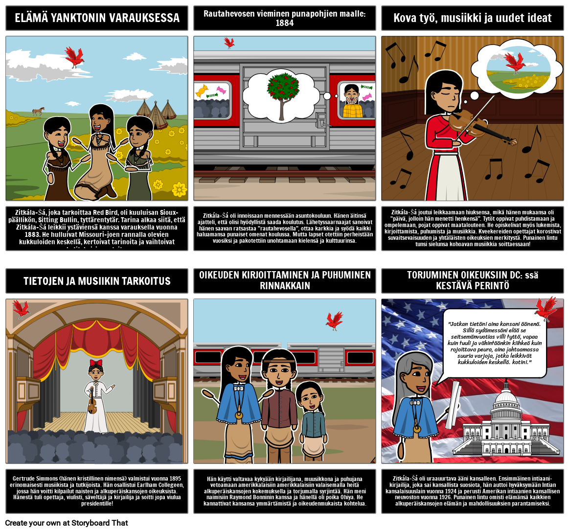Punainen Lintu Laulaa Yhteenvedon Storyboard af fi-examples
