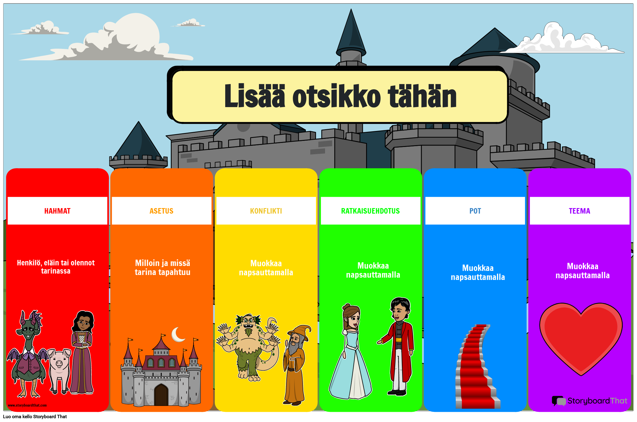 Satuaiheinen Element of Story -juliste Storyboard