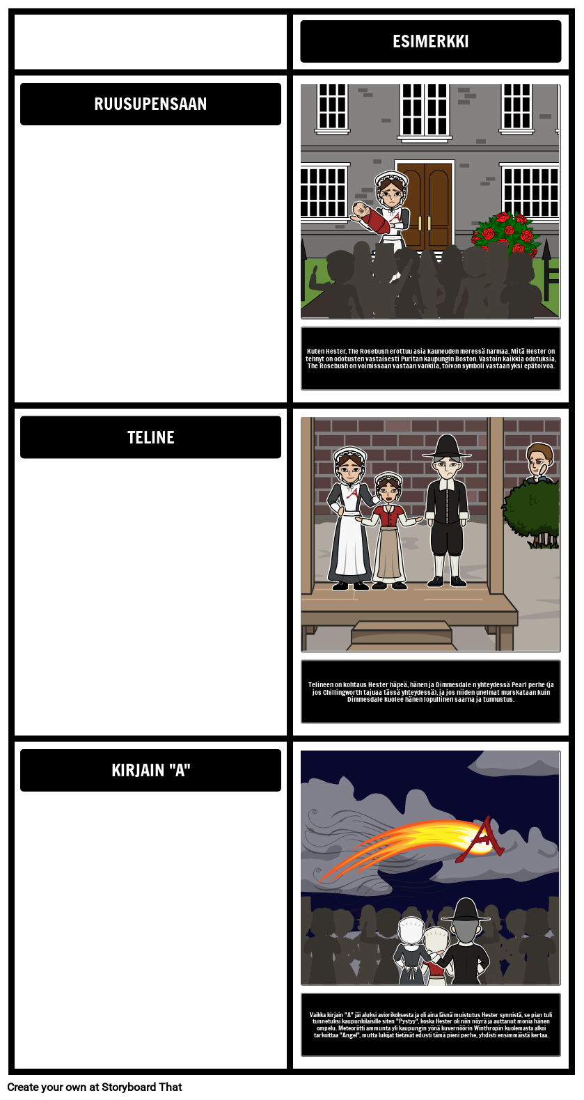 Scarlet Letter Symbolismi القصة المصورة من قبل fi-examples