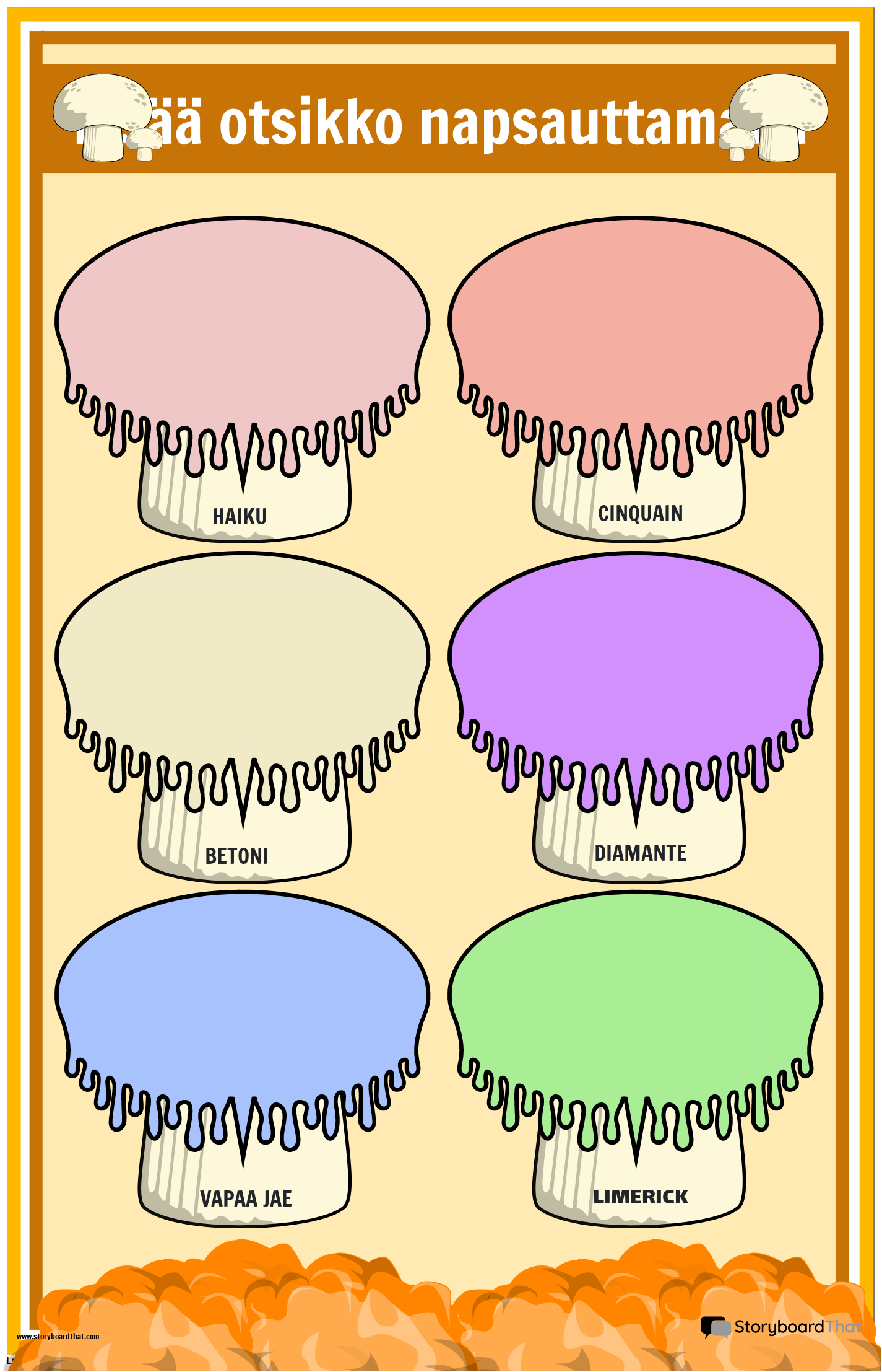SIENI-AIHEINEN - RUNOUDEN ELEMENTTEJÄ JULISTE