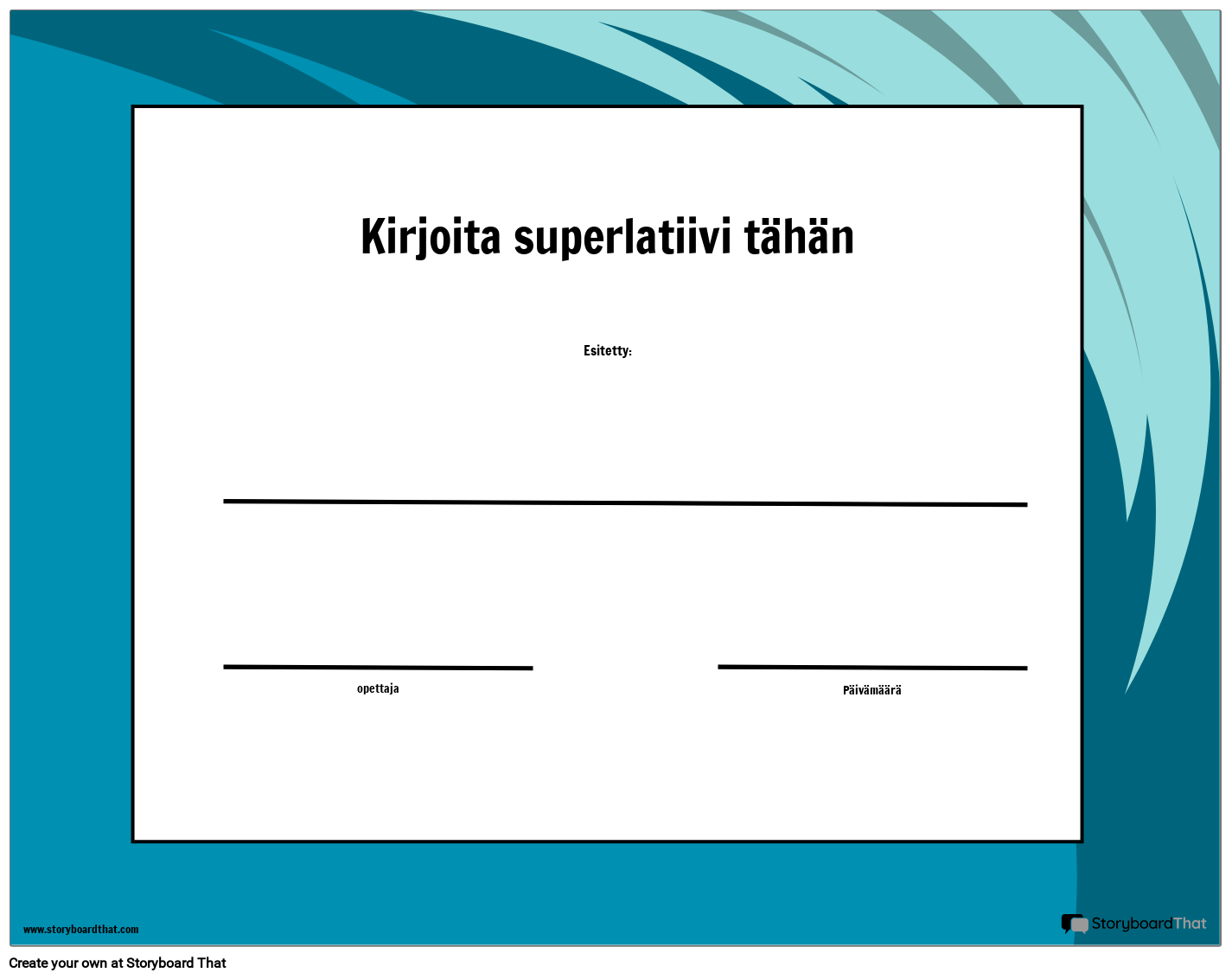 Superlatiivinen Palkinto القصة المصورة من قبل fi-examples