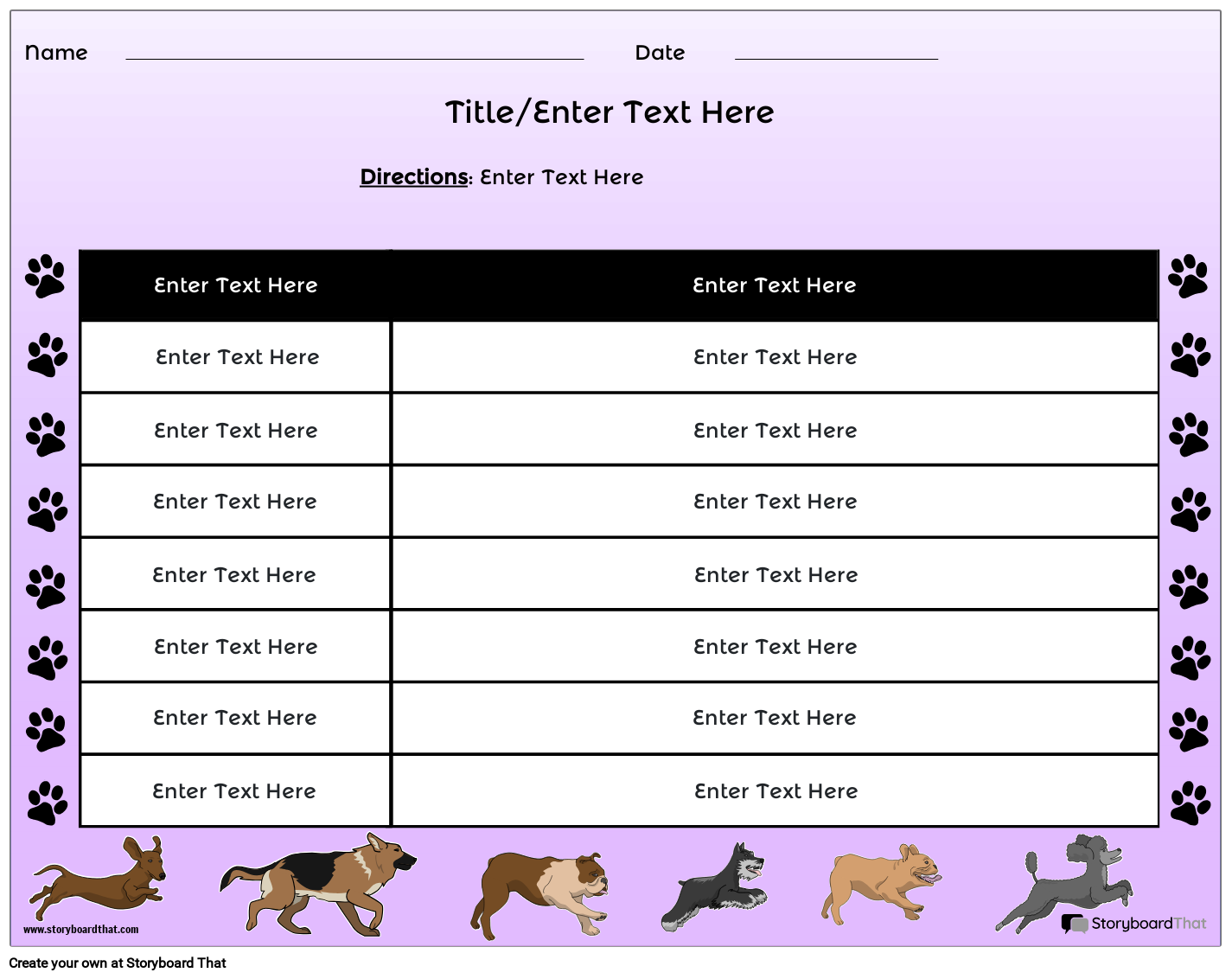 Taulukko 2 Storyboard von fi-examples
