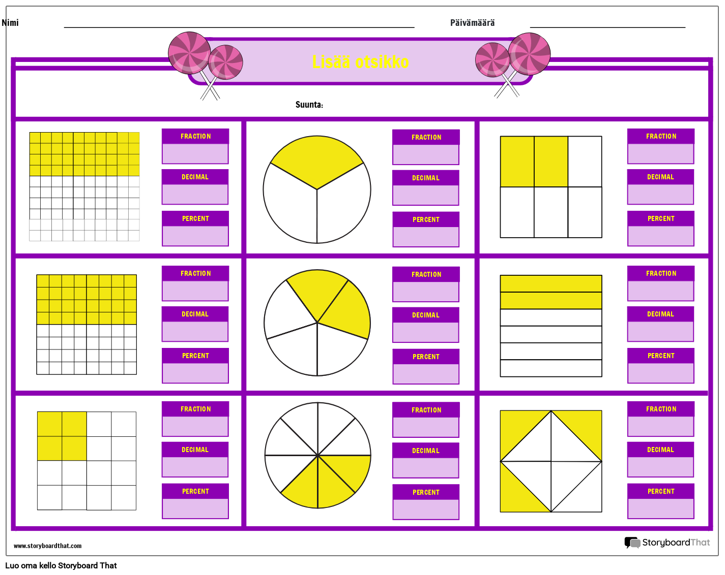 TIKKARI TEEMA - PROSENTTILASKENTATAULUKKO Storyboard