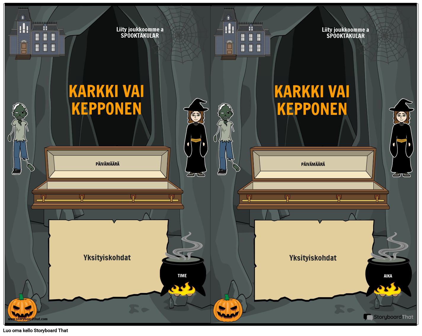 Tulostettava Halloween-kutsu Storyboard af fi-examples