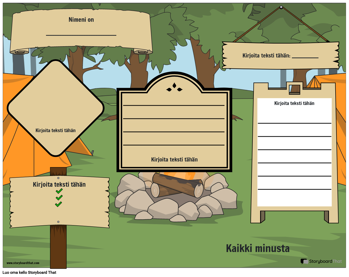 Tulostettava Kaikki Minusta Storyboard par fi-examples