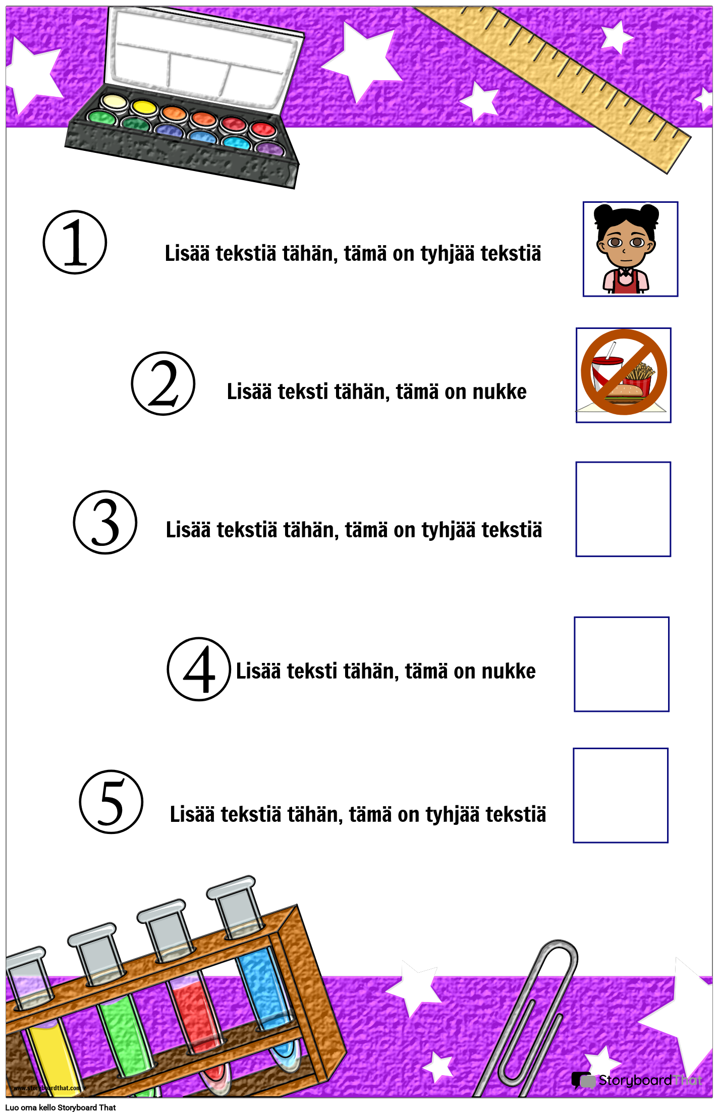 Tulostettava luokan sääntöjen juliste Storyboard