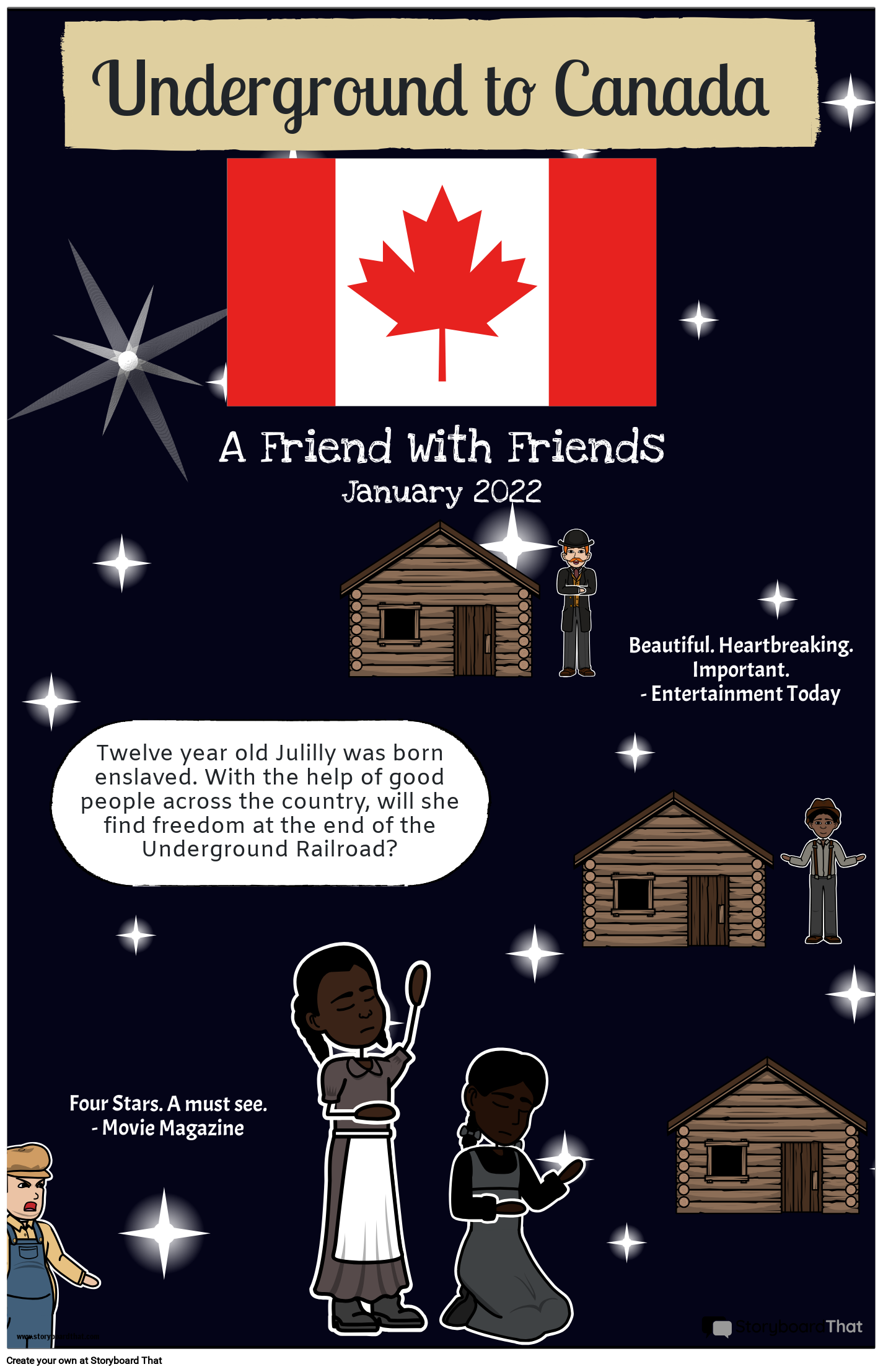 Underground to Canada -elokuvajuliste Storyboard