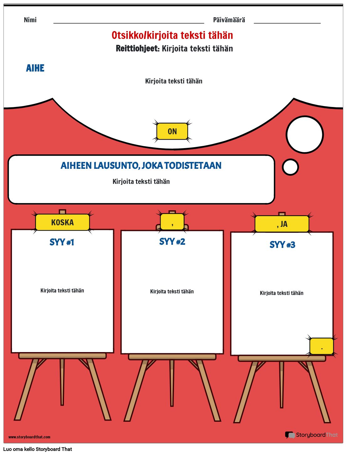 Väitöskirjan Kirjoitusmalli Storyboard por fi-examples