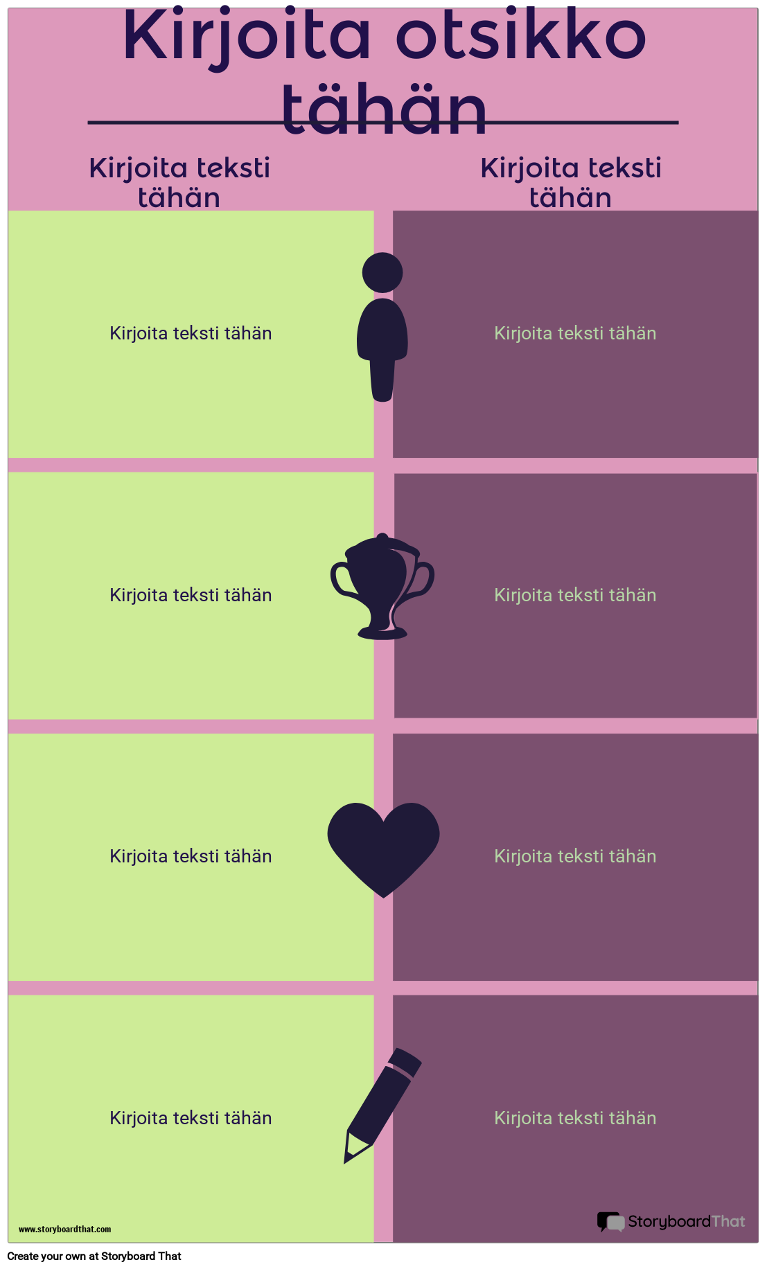 Vertailutietojen Malli Storyboard by fi-examples