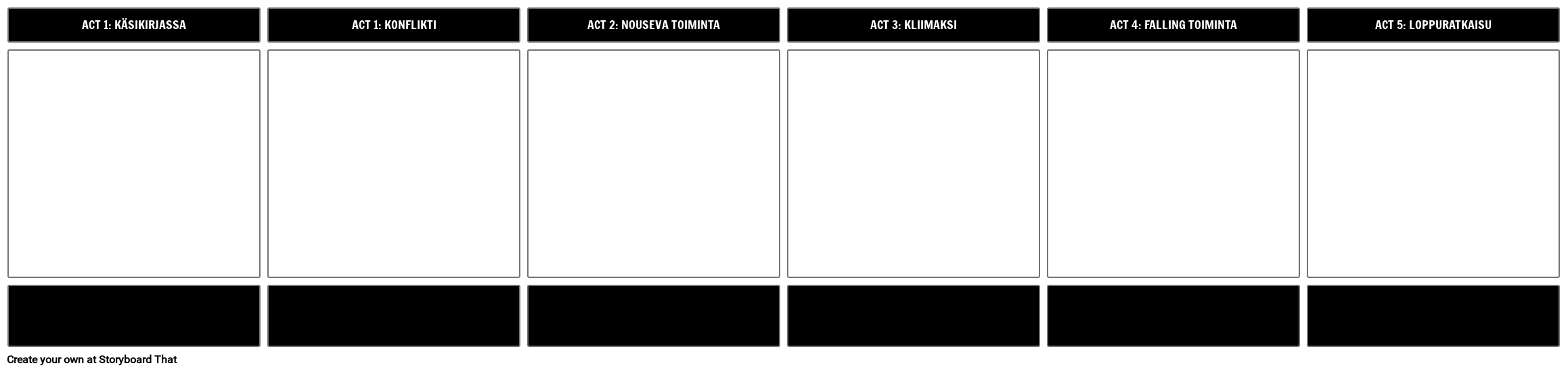 Viisi Act Rakenne Malli Storyboard por fi-examples