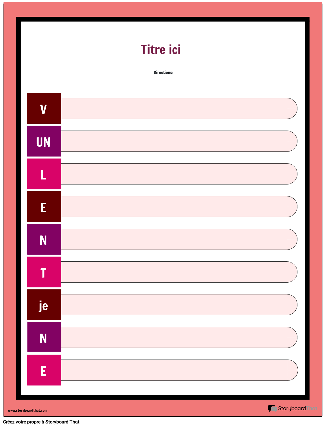 Acrostiche de la Saint-Valentin Storyboard par fr-examples
