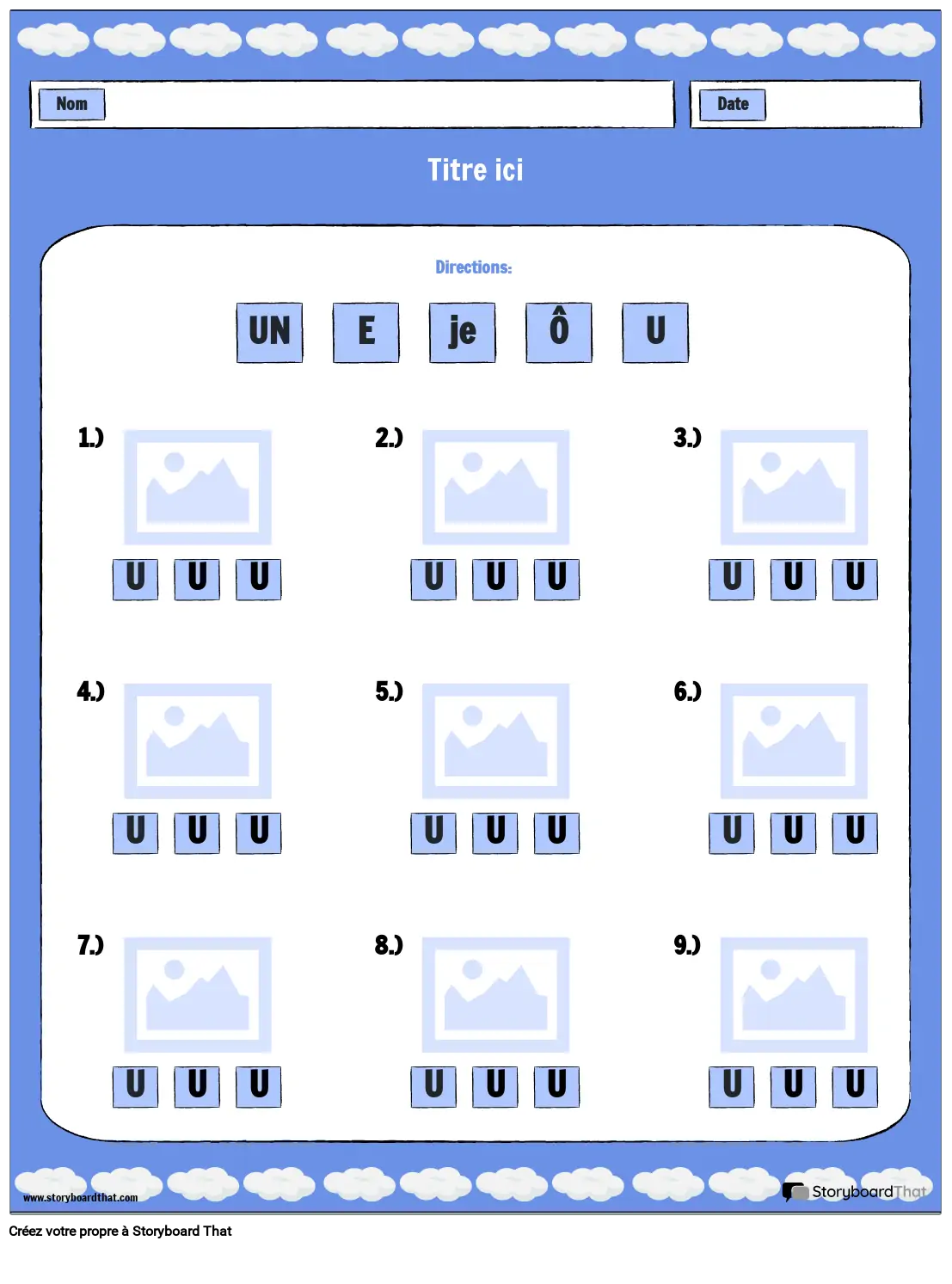 Activité Imprimable sur les Voyelles Manquantes