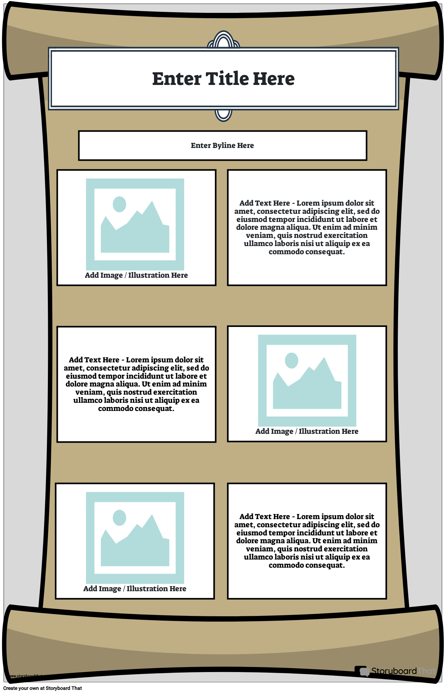 Affiche de Journal Portrait 9 Storyboard par fr-examples