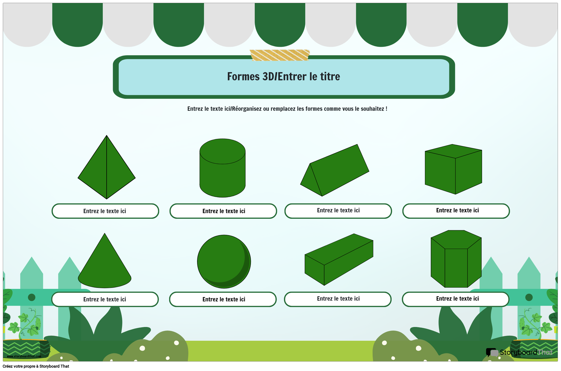 Affiche Formes 3D sur le thème des fleurs Storyboard