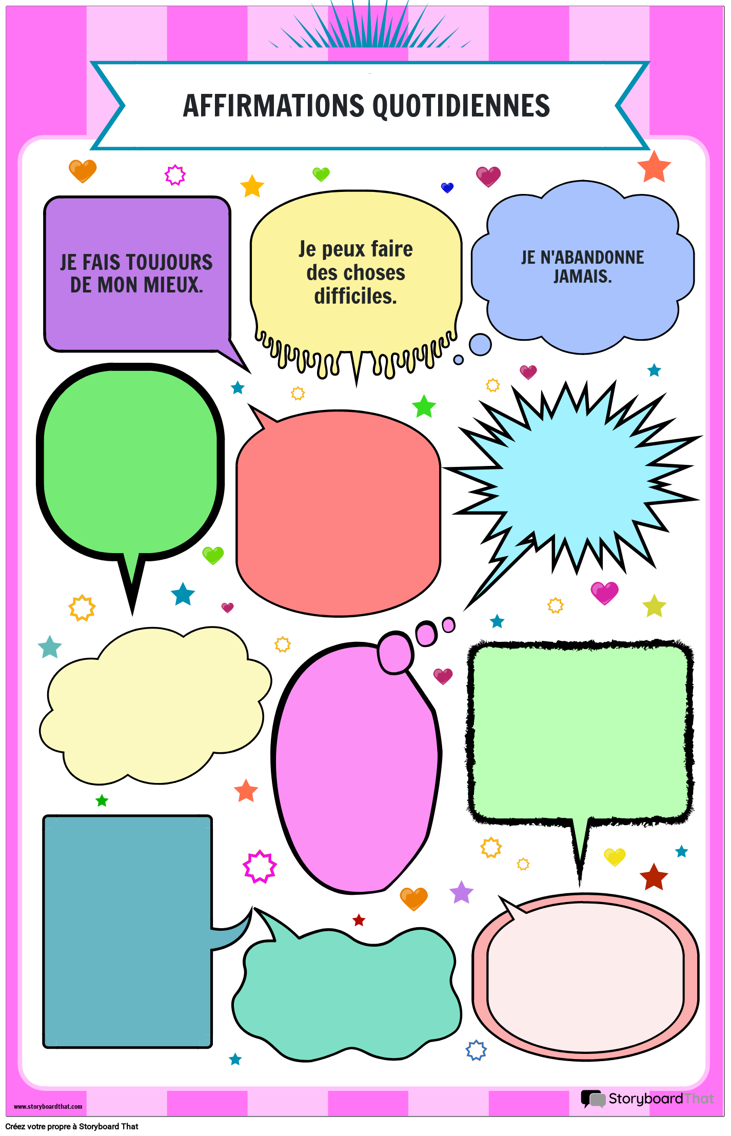 Affiches de Motivation D’affirmation Quotidienne Pour la Salle de Classe