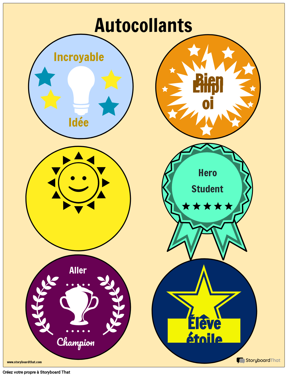 Autocollants de Récompense Imprimables Storyboard