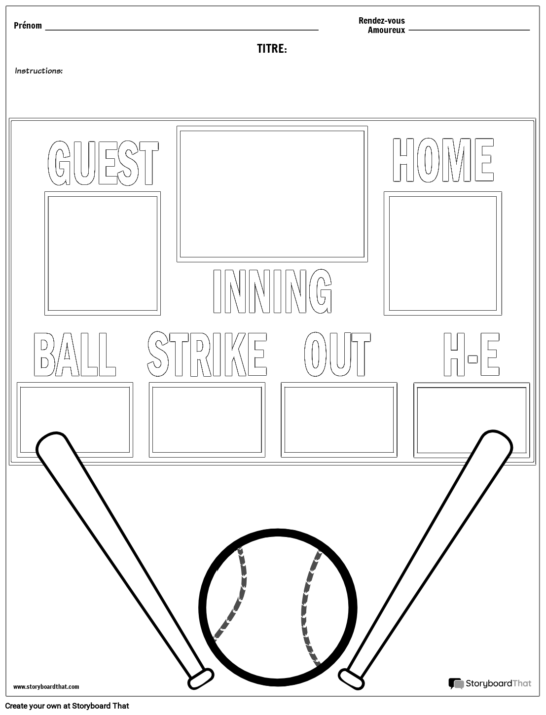 Base-ball Storyboard par fr-examples