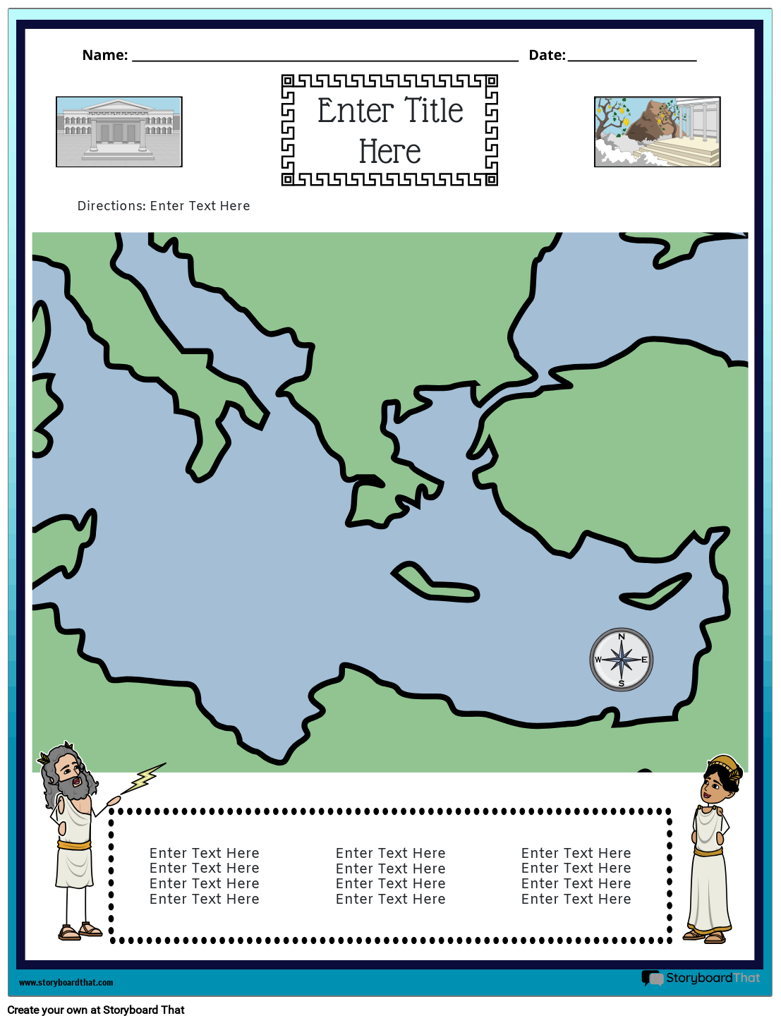 Carte de la Grèce Antique Storyboard av fr-examples