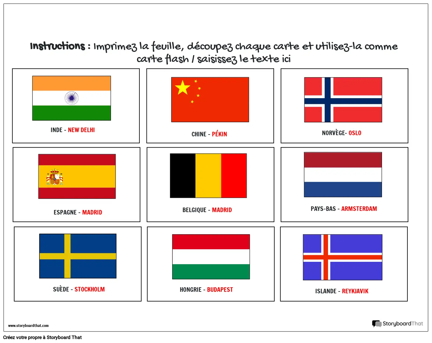 CARTE FLASH DRAPEAU Storyboard par fr-examples