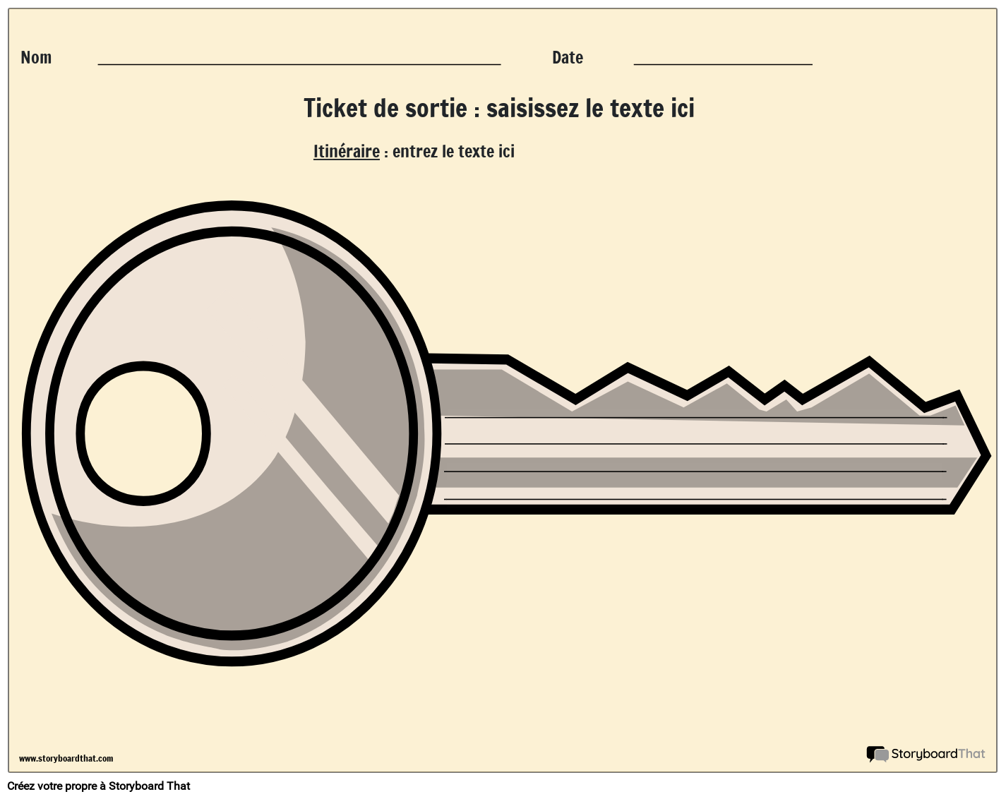 clé du ticket de sortie القصة المصورة من قبل fr-examples