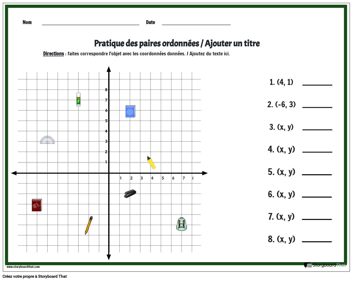 Coordonne la feuille de travail avec les objets de la classe