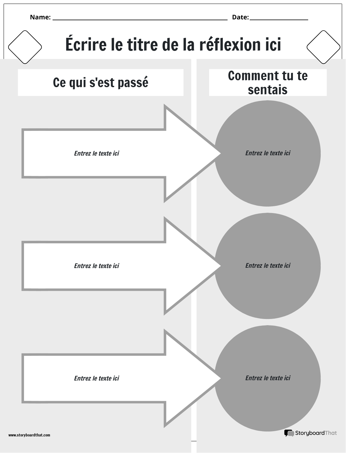 Écrit Réfléchir Noir & Blanc 2 Storyboard par fr-examples