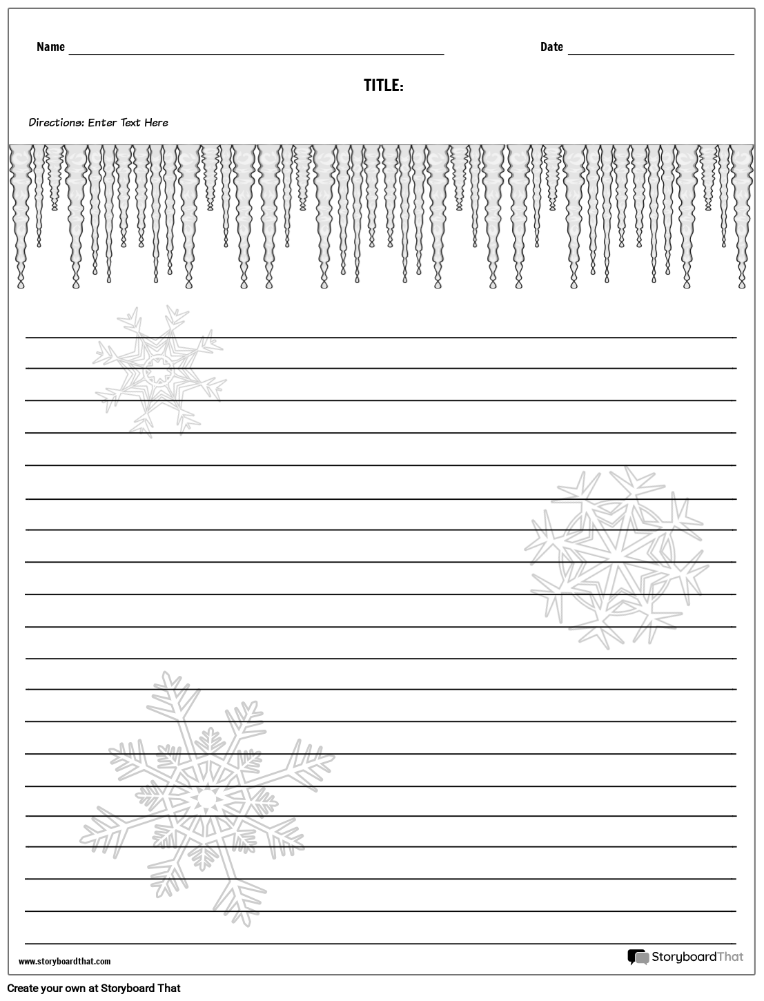 Écriture Créative - Hiver Storyboard par fr-examples